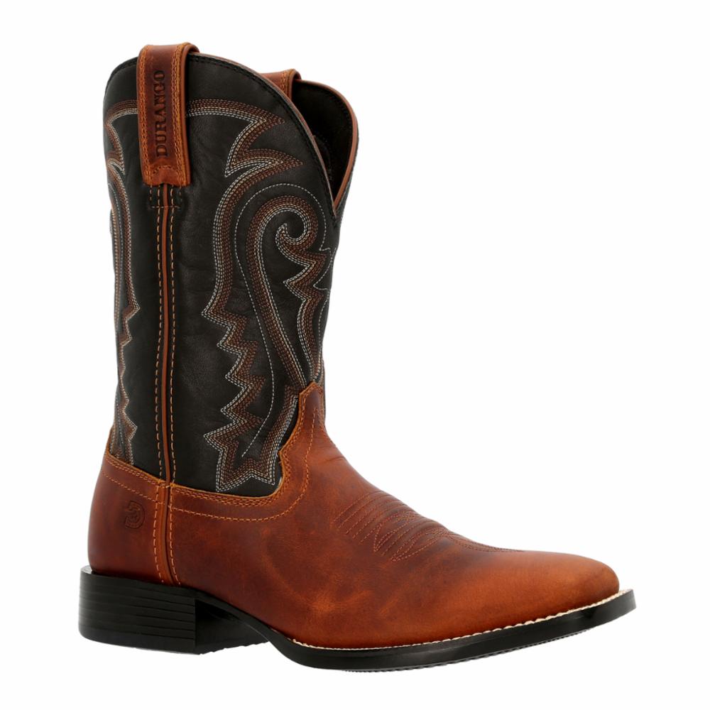 Durango WESTWARD MENS 11 inch SQUARE TOE WESTERN BOOT INCA BROWN / BLA ...